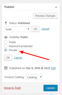 Set Product as Sold • eCommerce Product Catalog • impleCode