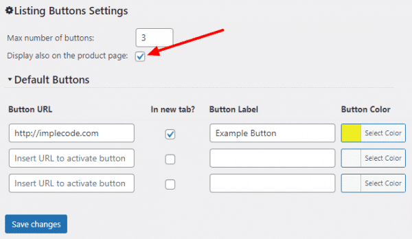 Display Buttons On The Product Page • Listing Buttons • Implecode